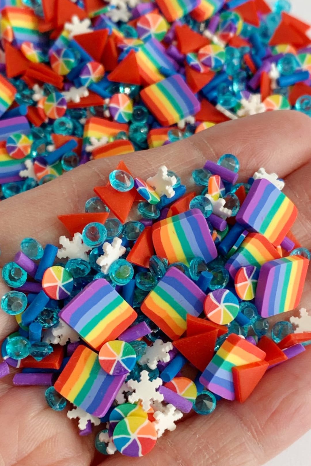 Rainbow Clay Sprinkles: Pearl Rhinestone Mix, Slime Resin Fillers - Etsy