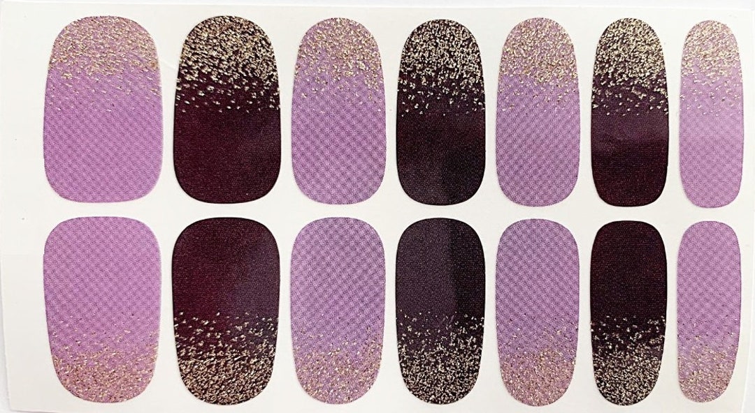 Purple Glimmer Nail Polish Strips / Nail Wraps - Etsy