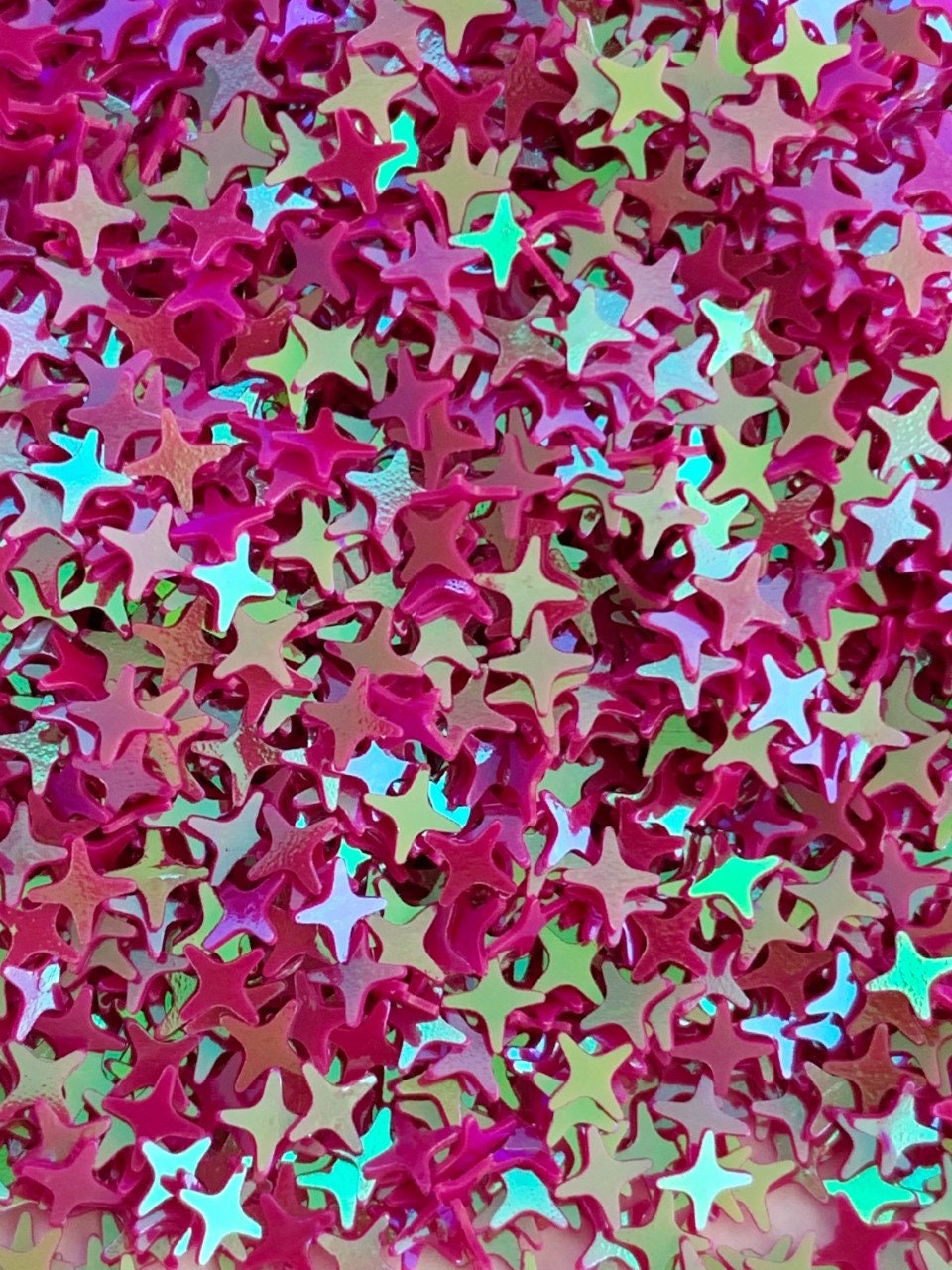 Hot Pink 4 Point Star Stars Glitter Party Confetti Decoden - Etsy