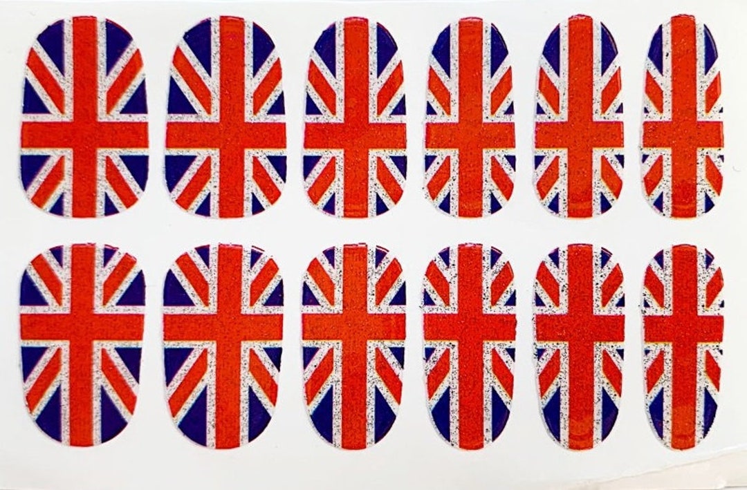 England Flag Nail Polish Strips: Union Jack Nail Wraps - Etsy