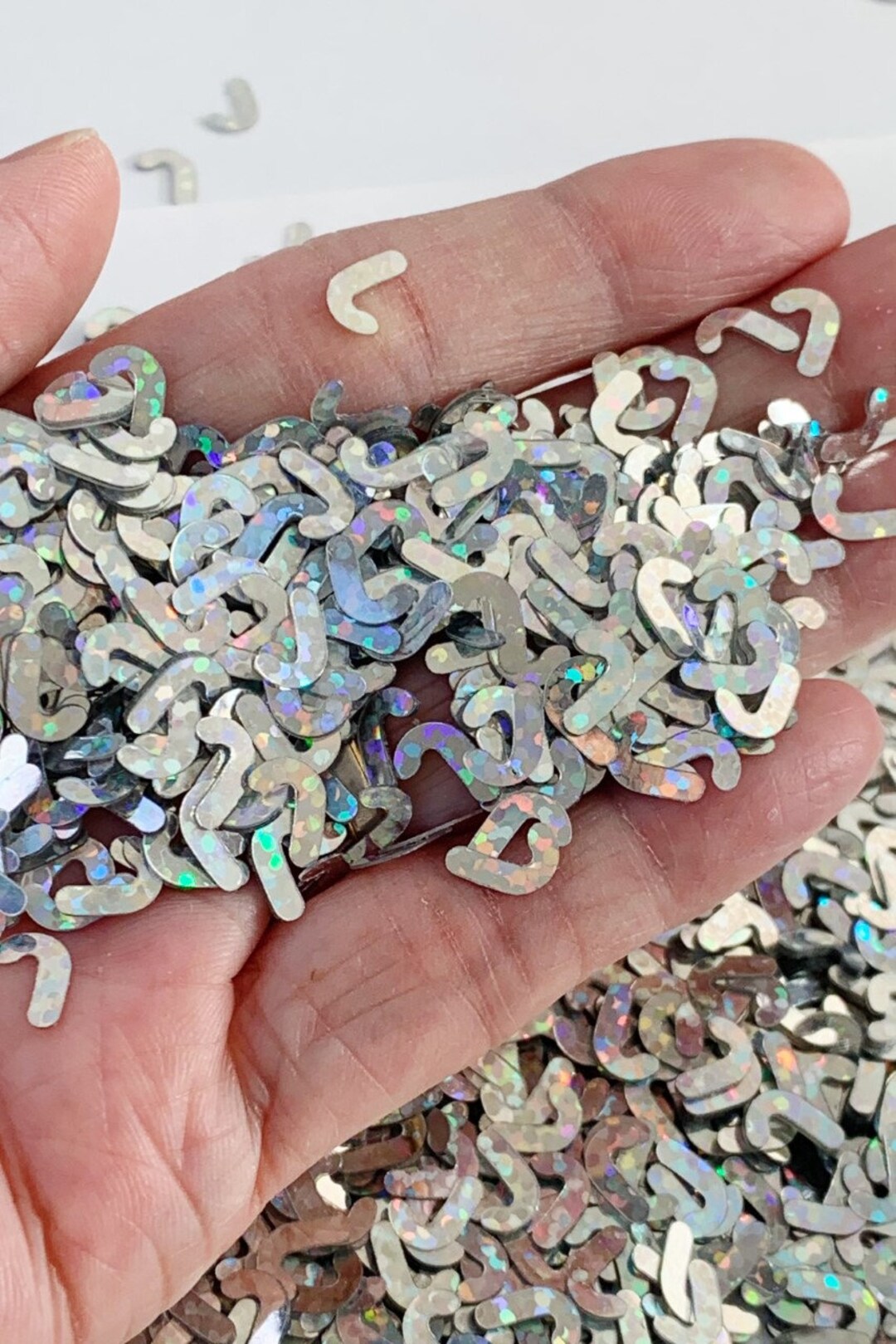 Silver Hologram Christmas Candy Cane Glitter Sequins: Nail Art, Resin ...