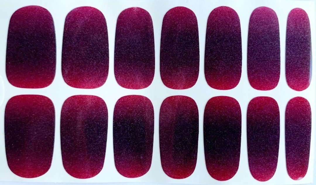 Burgundy Black Ombre Gradient Nail Polish Strips / Nail Wraps / Nail ...