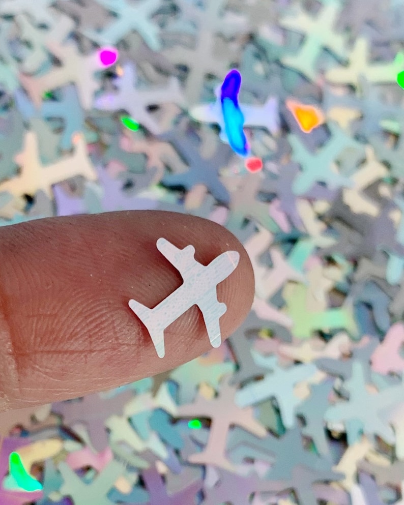 Silver Shift Translucent Plane Glitter, Airplane Decoden Glitter, Resin ...