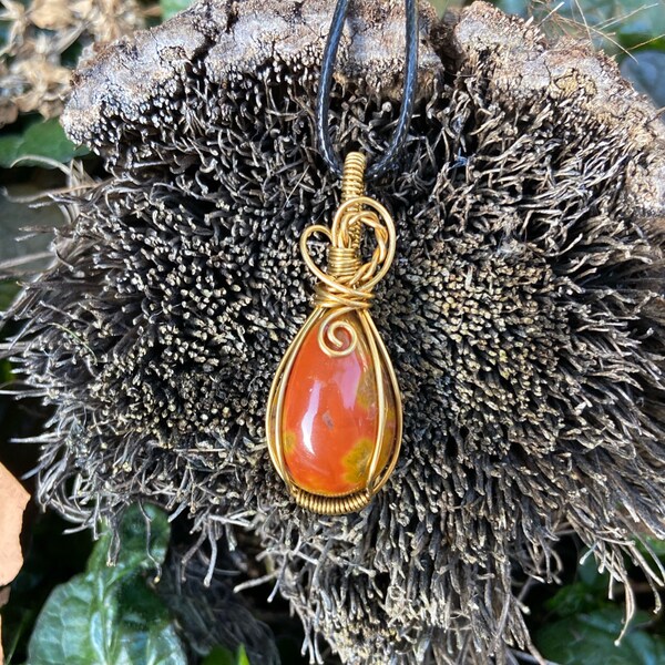 Red Agate Pendant - Etsy