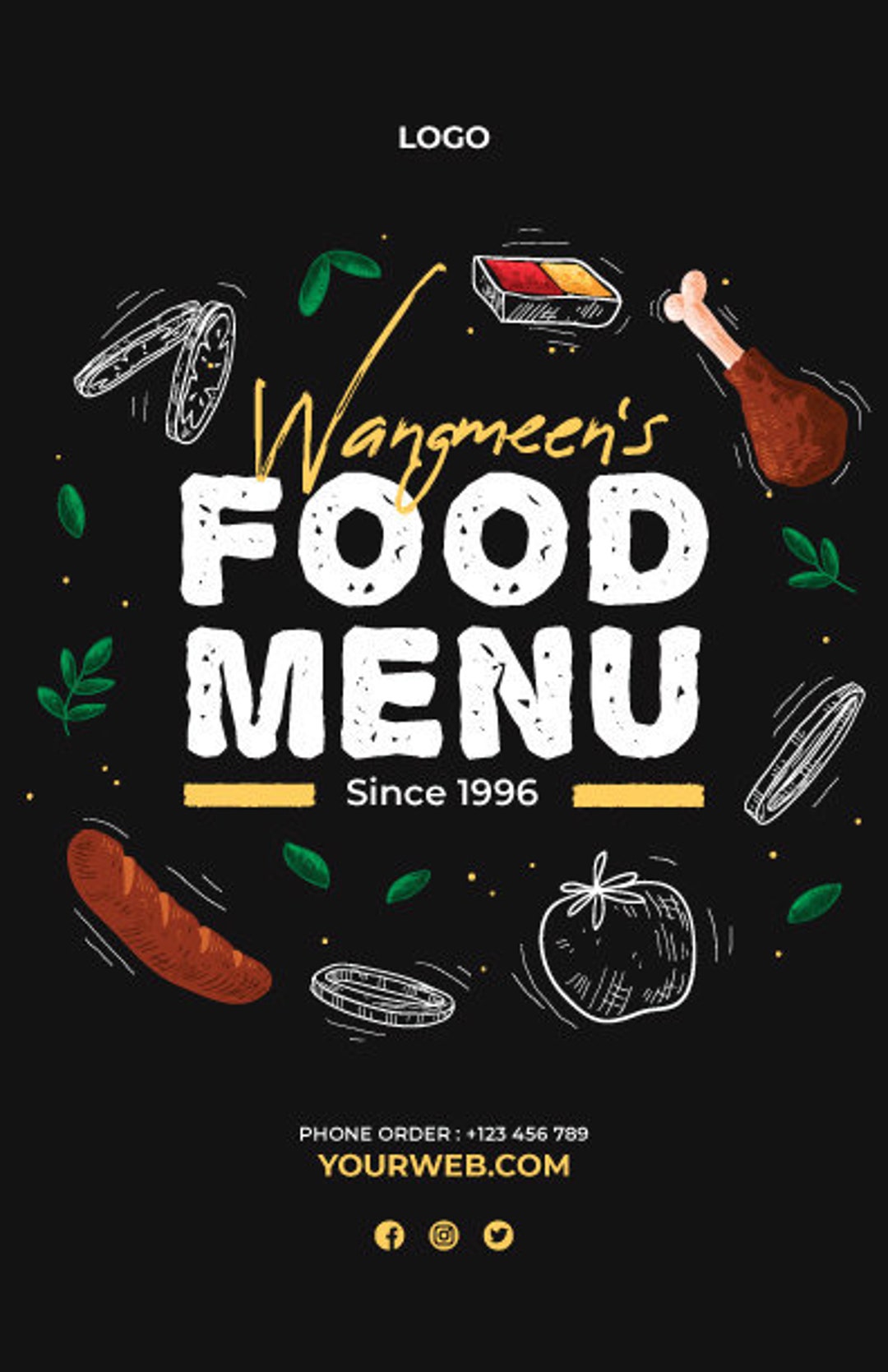 Editable Menu Template, Printable Menu Designs, Restaurant Menu ...