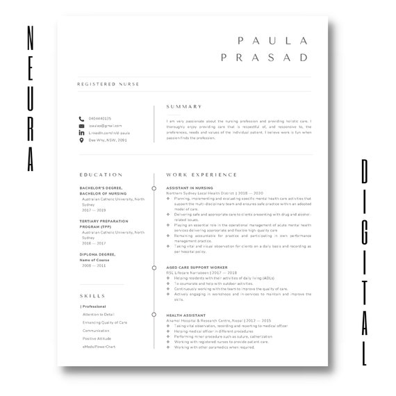 Resume Template & Free Email Signature Resume Template for | Etsy