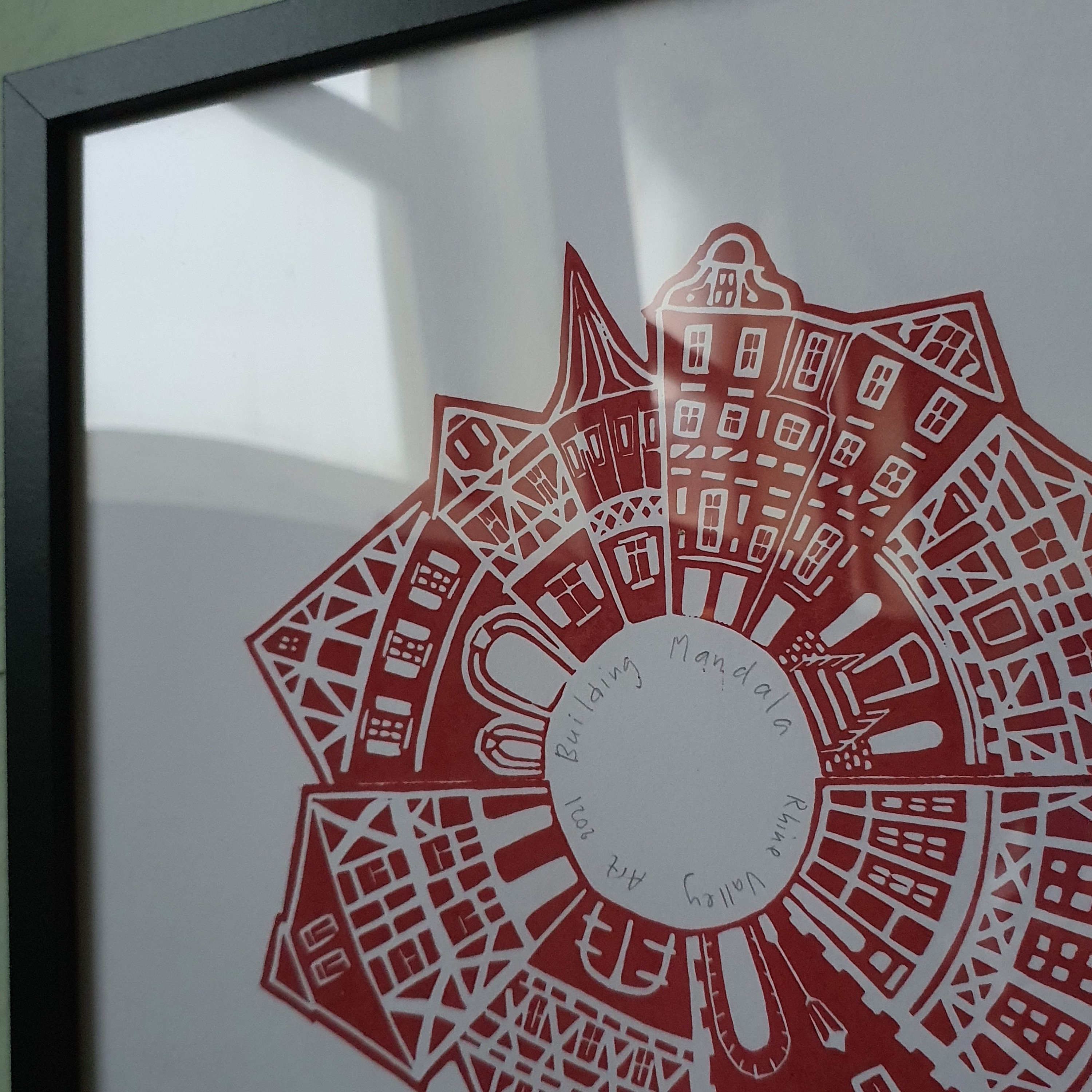 Timber-frame Houses Mandala Linocut Print, Limited Edition, German ...