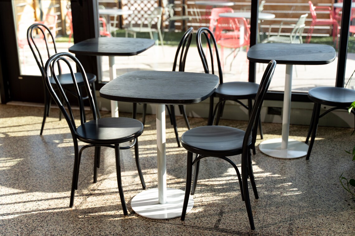 Black Hardwood Table Tops - 5 Table Minimum Order, Black Restaurant ...