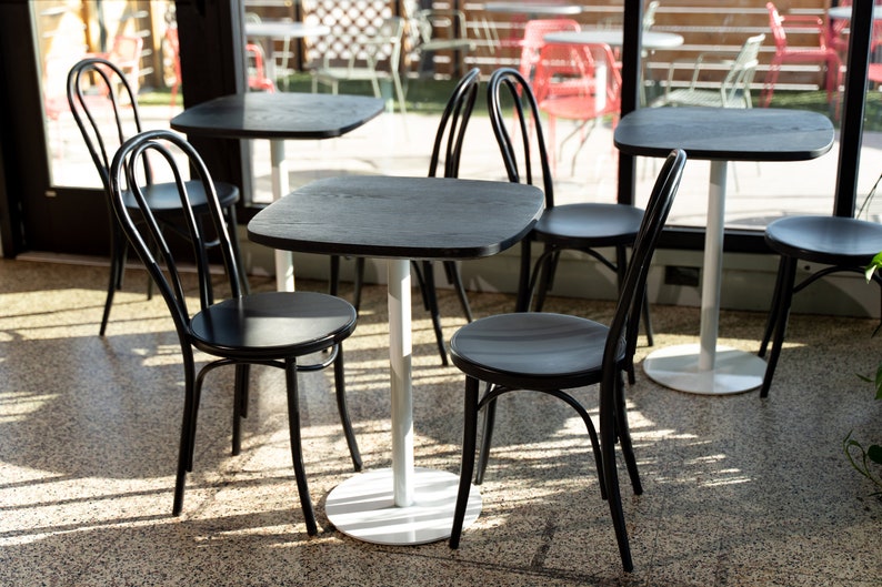 Black Hardwood Table Tops - 5 Table Minimum Order, Black Restaurant ...