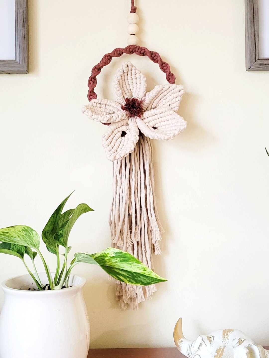 Macrame Flower Wreath, Mini Wreath, Macramé Wall Décor, Nursery Décor ...