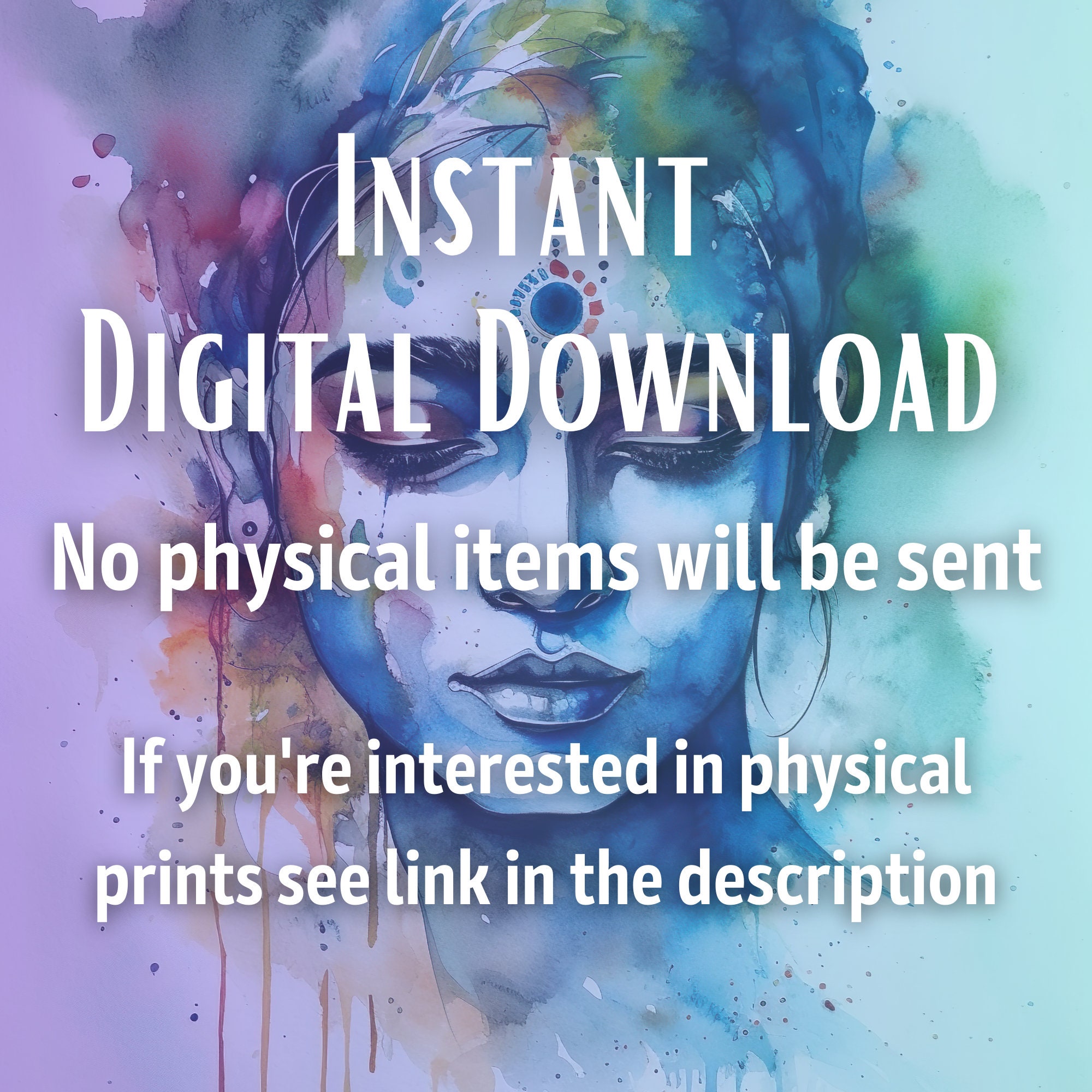 Enchanting Krishna Painting Printable Yoga Art | Krishna Picture ...