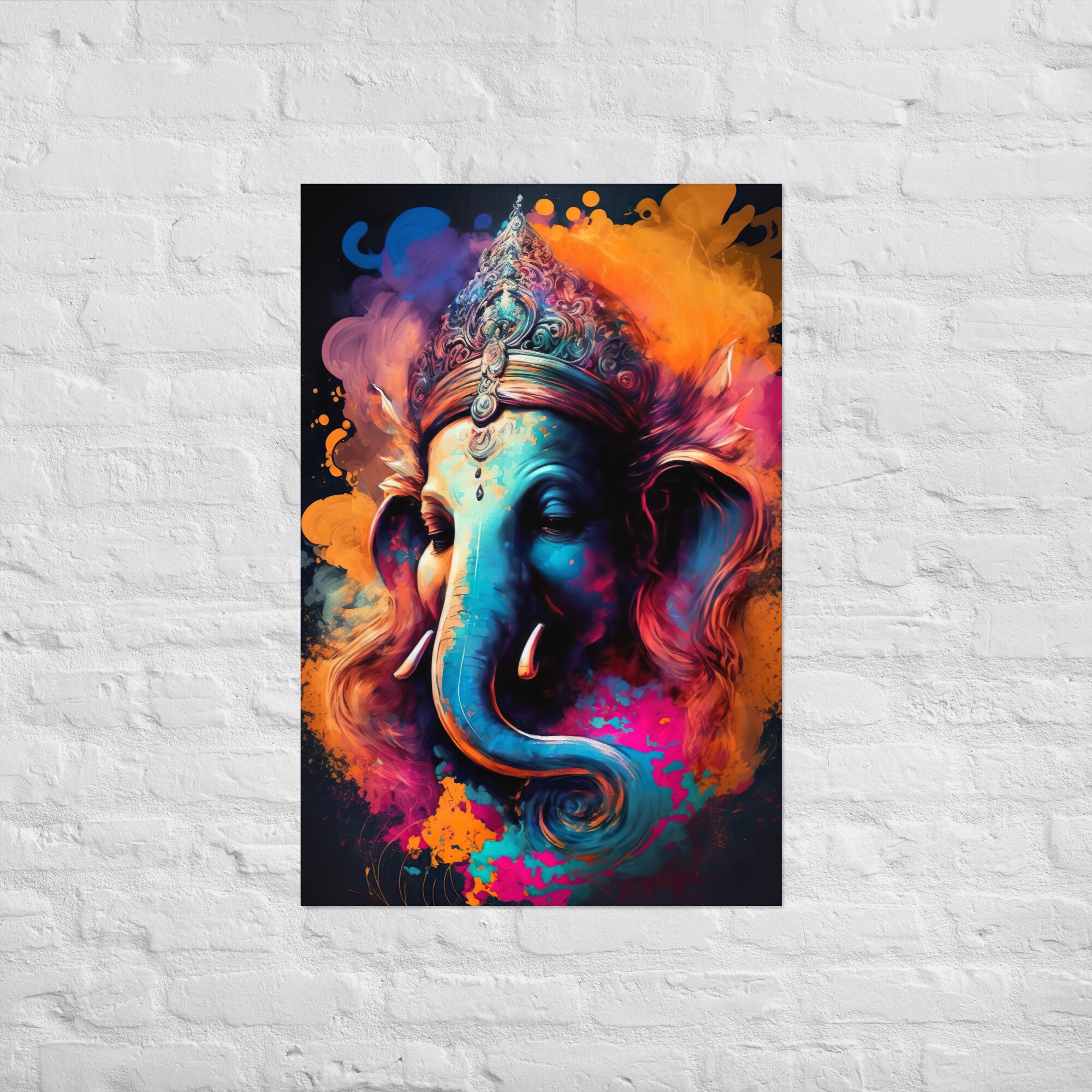 Ganesh Wall Art Yoga Art Ganesha Poster Hindu God - Etsy