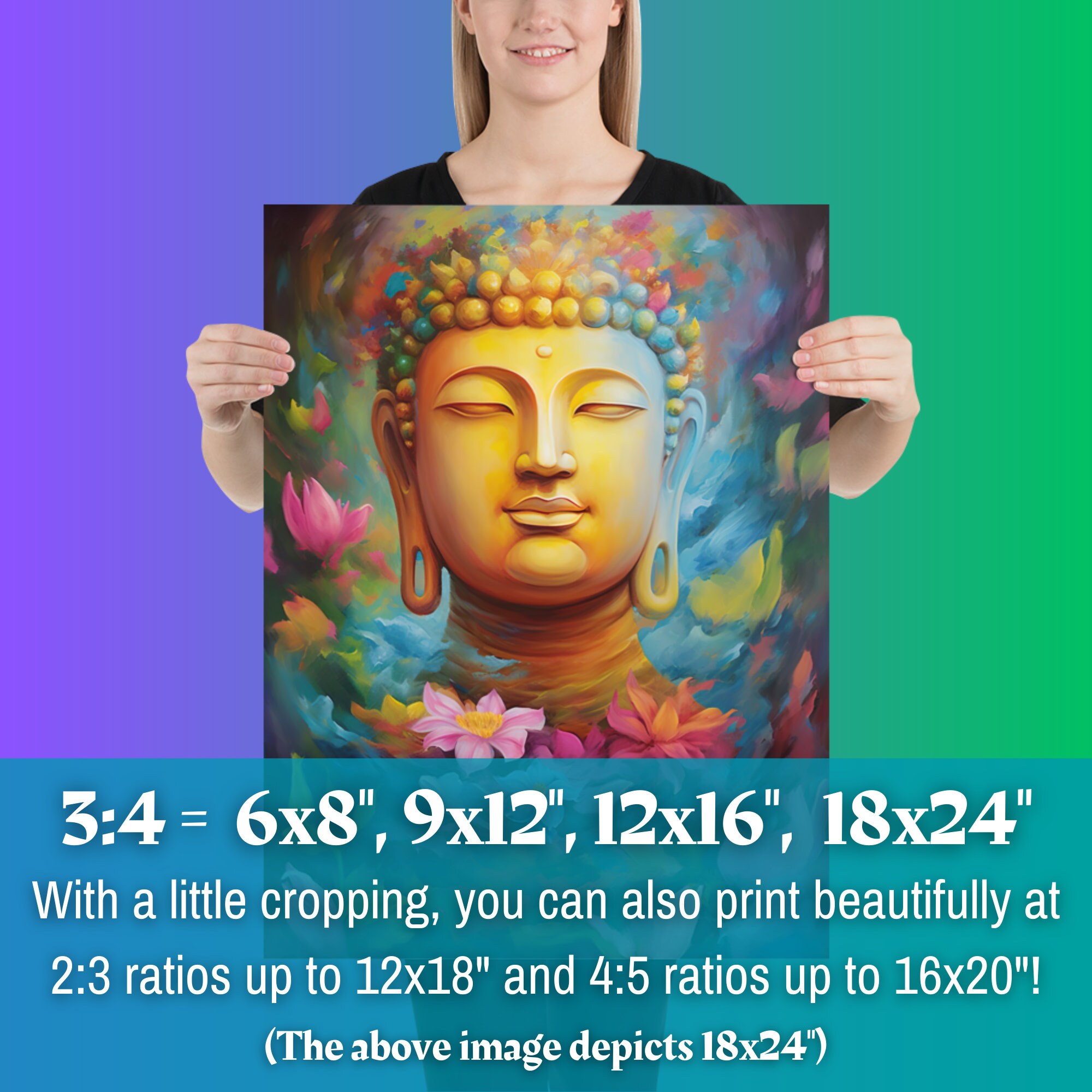 Surreal Printable Buddha Painting | Buddha Picture | Psychedelic Poster ...
