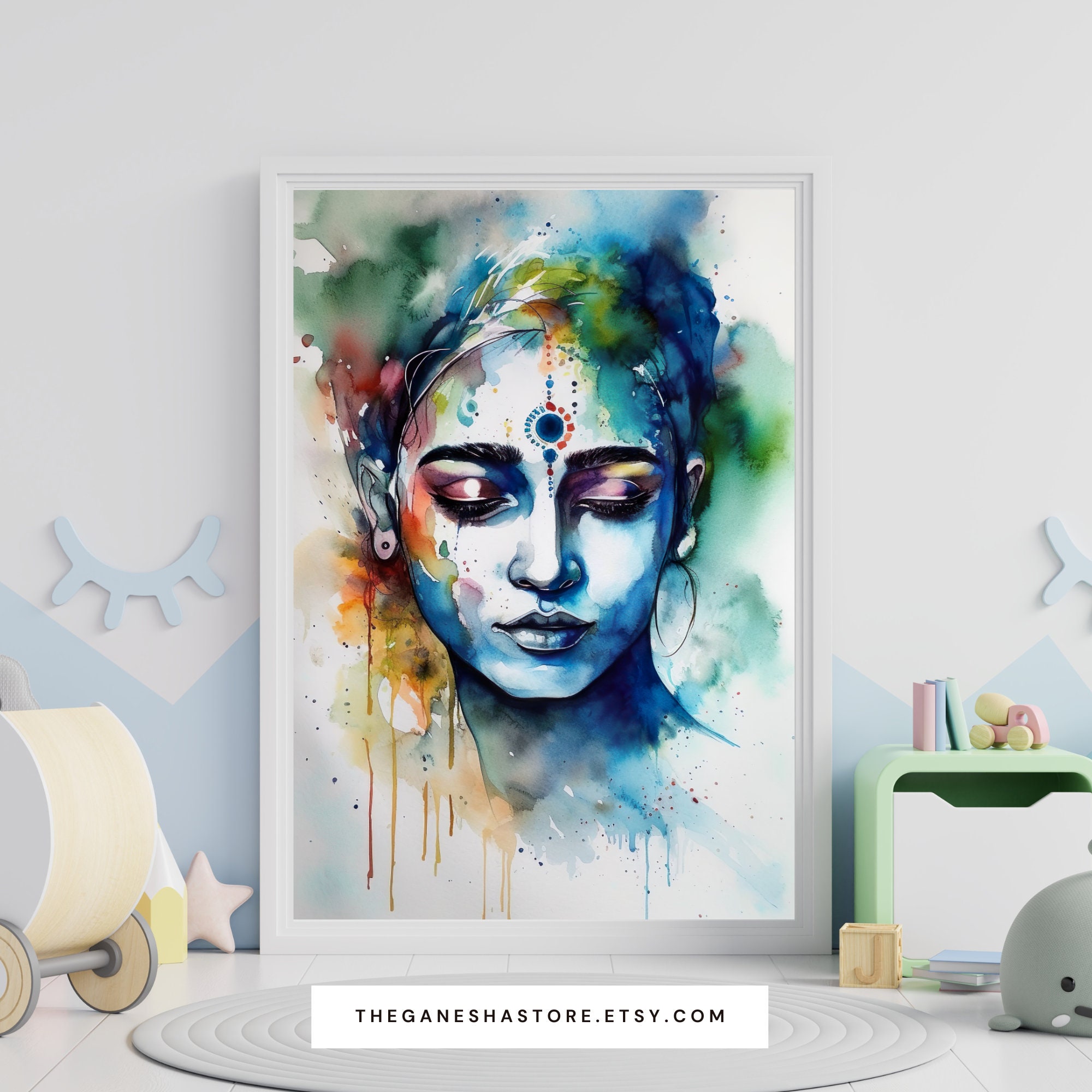 Hare Krishna Watercolor Art Print Krishna Art Krishna Picture Krishna ...