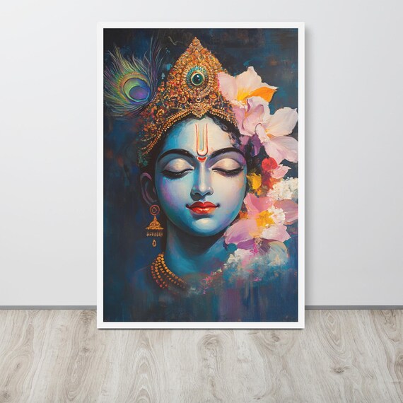 Lord Sri Krishna Art Print Hindu Wall Art for Spiritual Decor Bhakti Home Altars Etsy