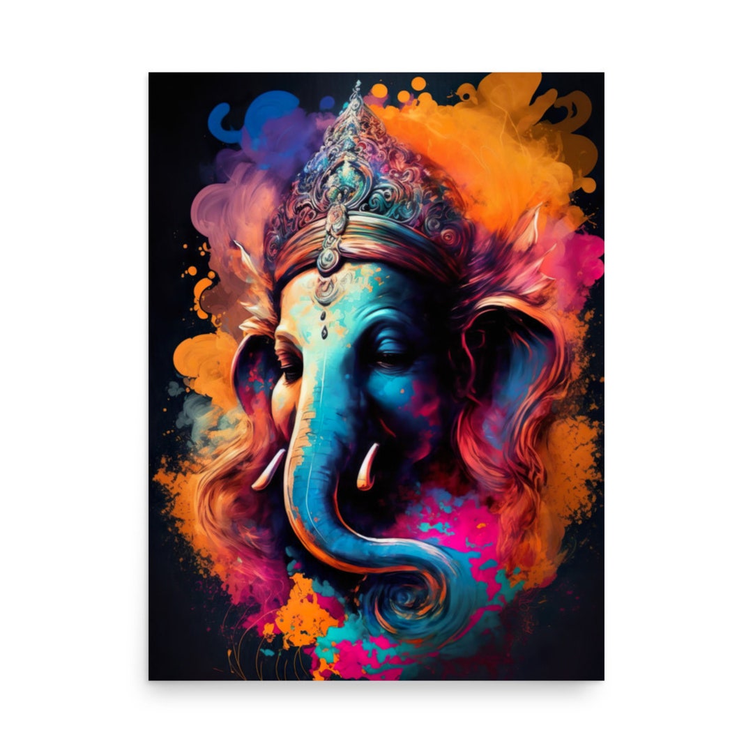 Ganesha Digital Art Print | Mystical Art | Ganesh Art | Yoga Printables ...