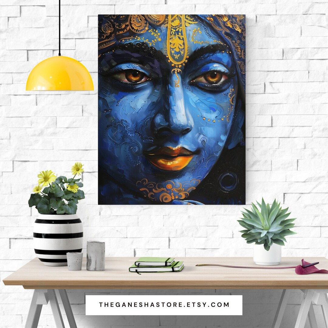Govinda Lord Krishna - Spiritual Art Print for Religious Decor, Yoga ...