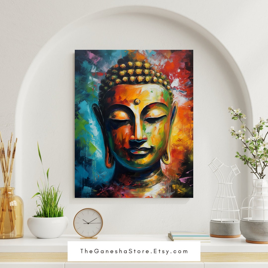 Spiritual Buddha Art Print | Buddha Painting | Zen Art | Rainbow ...