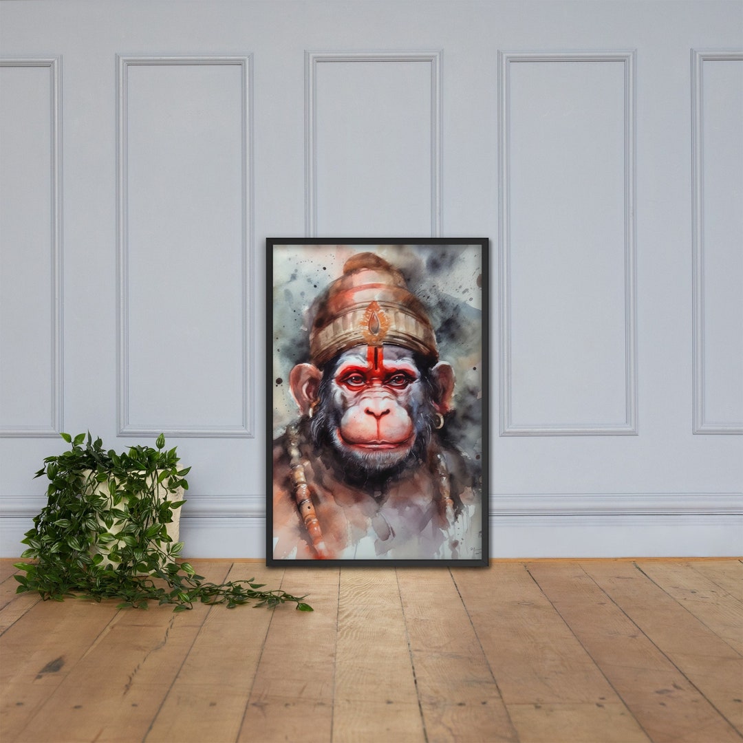 Framed Hanuman Art Hanuman Picture Hanuman Painting Hanuman Print L ...