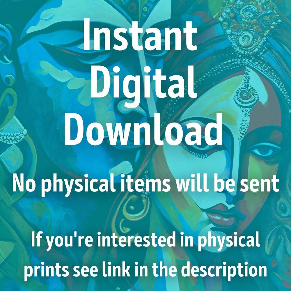 Radha Krishna Love Art Printable | Radha Art | Krishna Art | Romantic ...