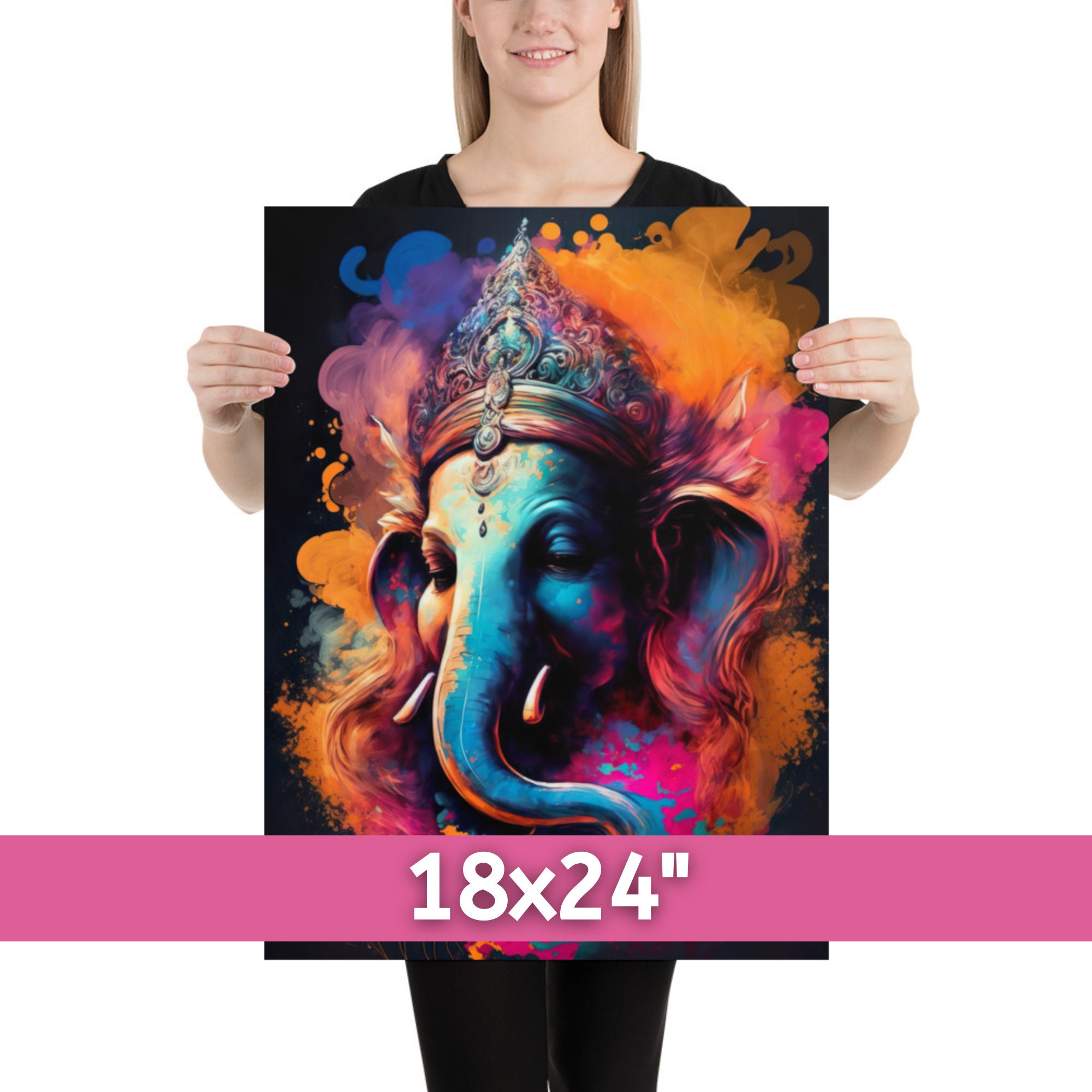Ganesh Wall Art Yoga Art Ganesha Poster Hindu God Ganapati Ganesha Art ...