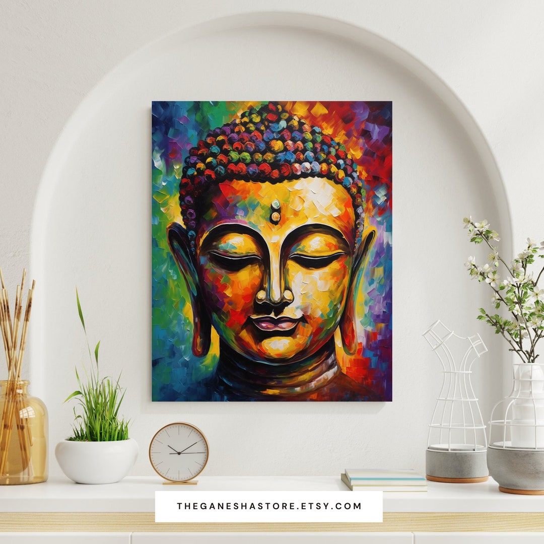 Colorful Buddha Wall Art | Spiritual Art | Colorful Art | Rainbow Art ...