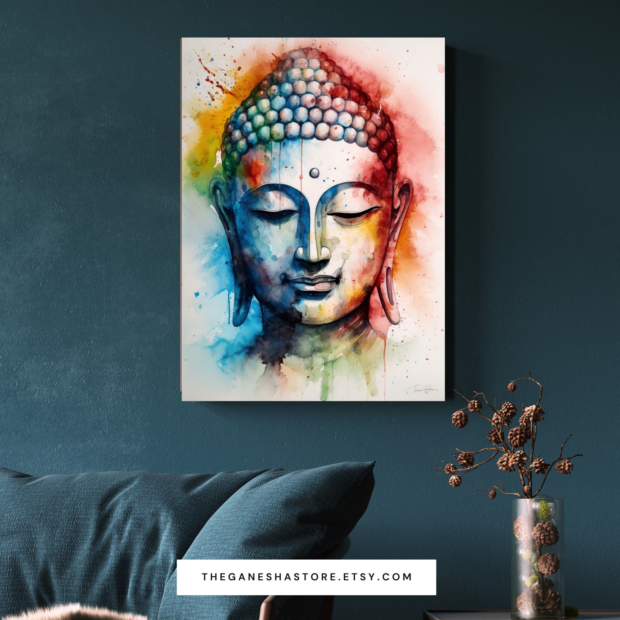 Buddha Art Print With Rainbow Colors | Meditation Art | Buddha Picture ...