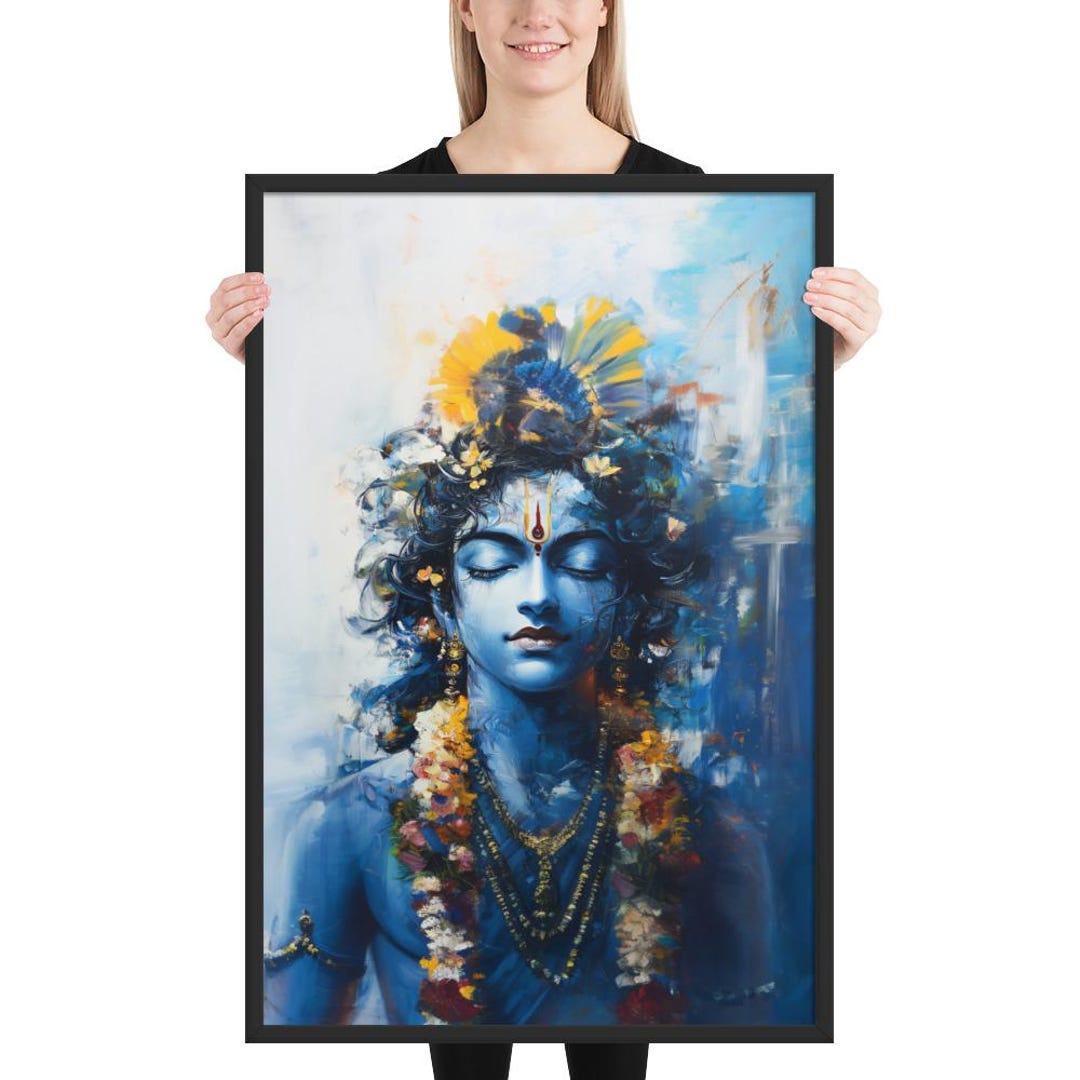 Lord Sri Krishna Art Print - Hindu Spiritual Wall Art for Home Display ...