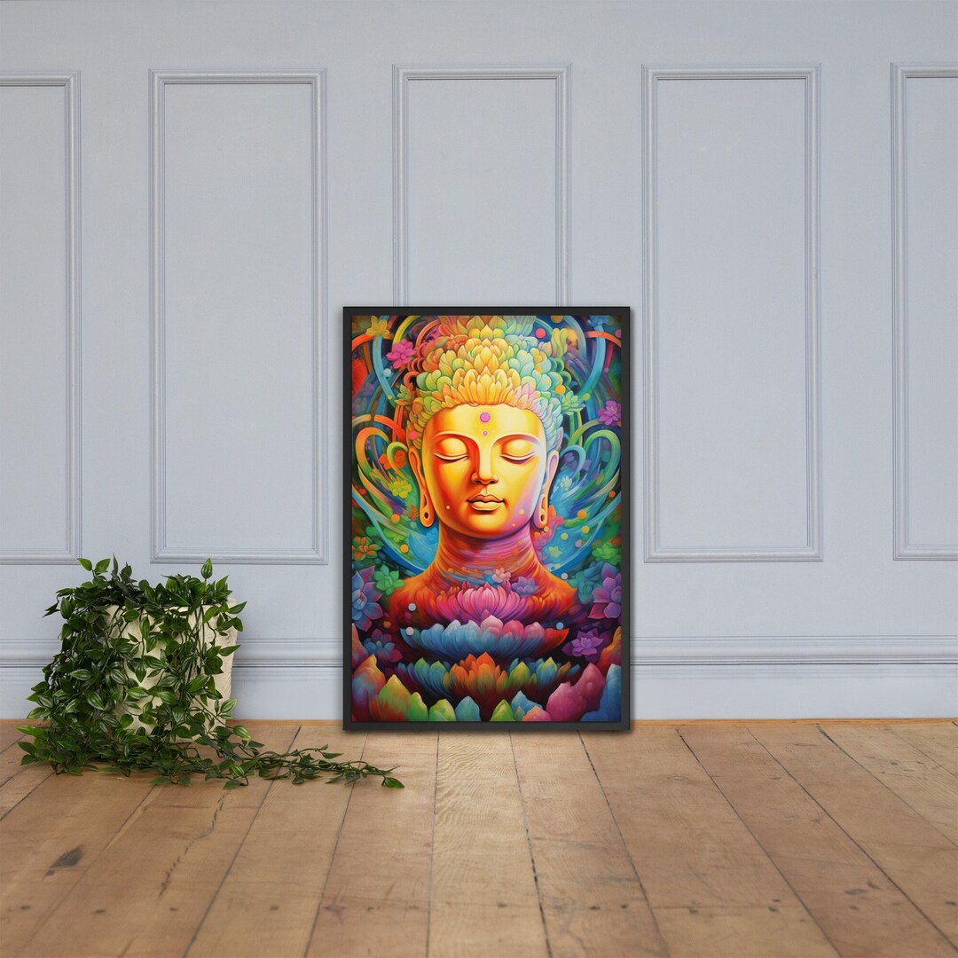 Framed Psychedelic Art Print of Lord Buddha Buddha Painting Hippy ...