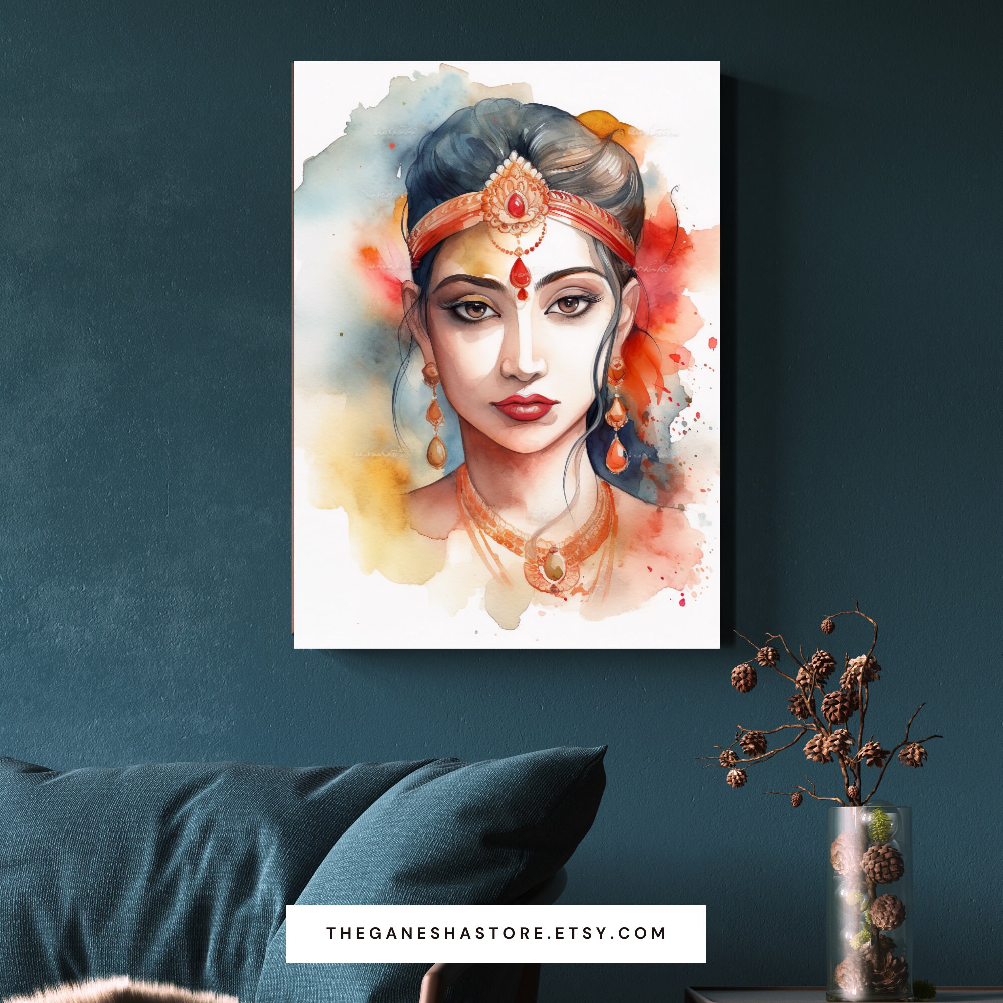 Divine Feminine Goddess Lakshmi Wall Art Lakshmi Art Goddess Art ...
