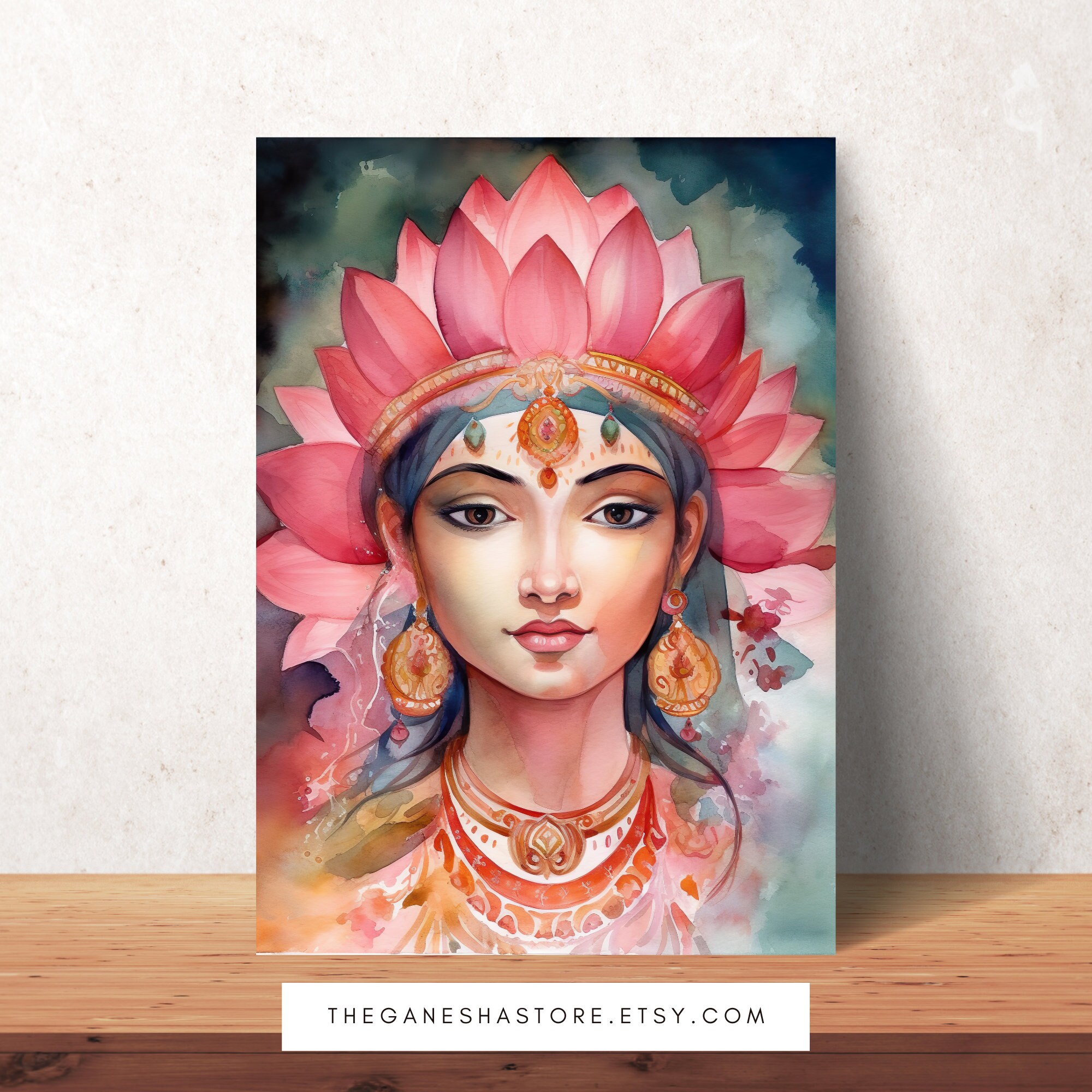Hindu Goddess Lakshmi Printable Art | Goddess Art | Lakshmi Painting ...