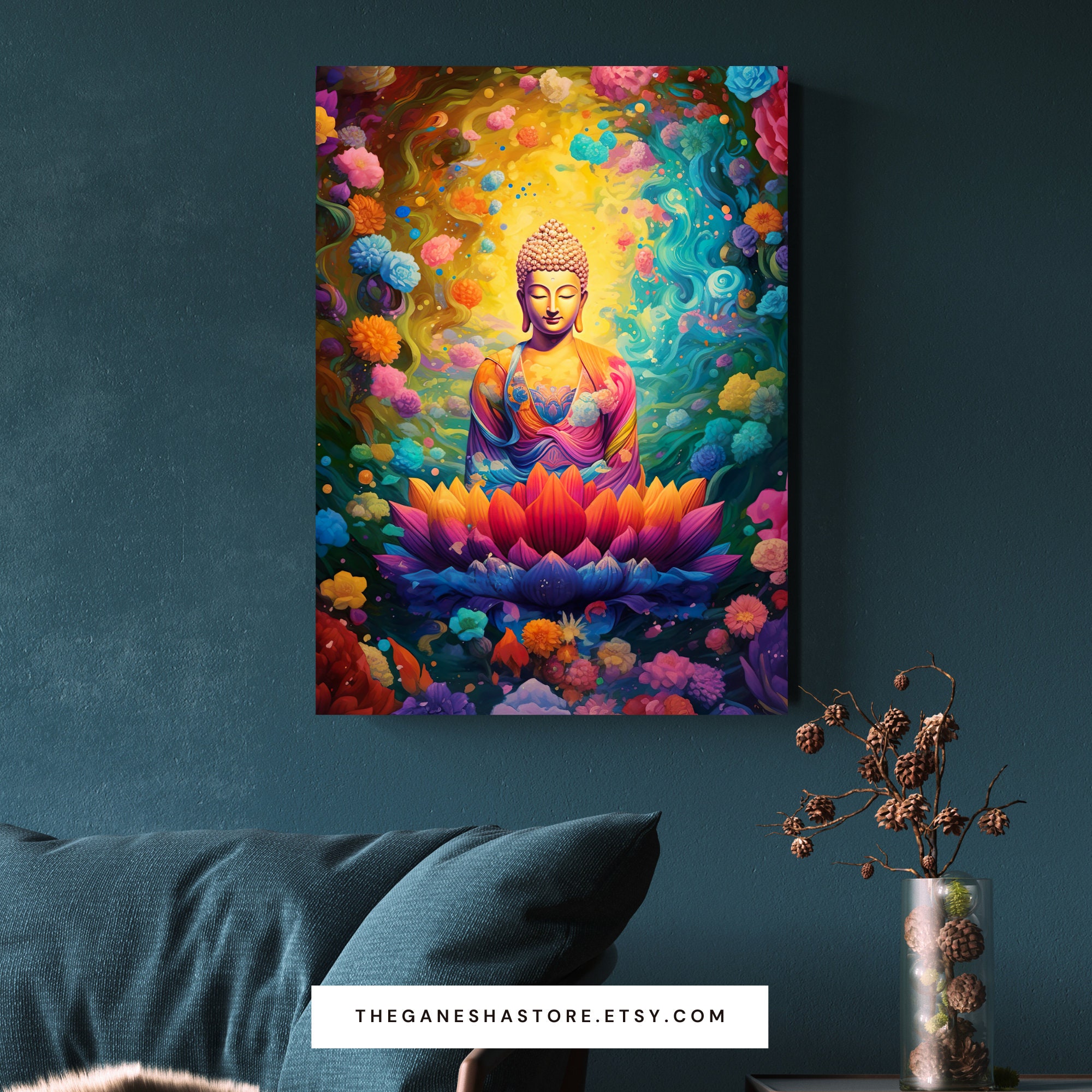 Printable Buddha Psychedelic Poster | Buddha Print | Buddha Painting ...
