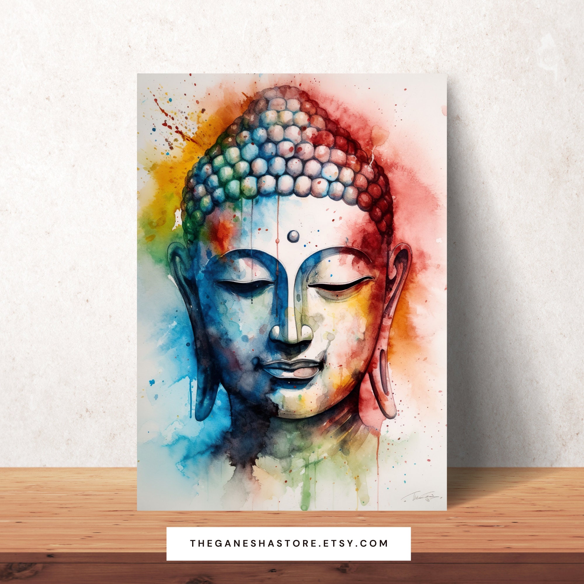Printable Buddha Art in Rainbow Colors | Buddha Picture | Yoga Art ...