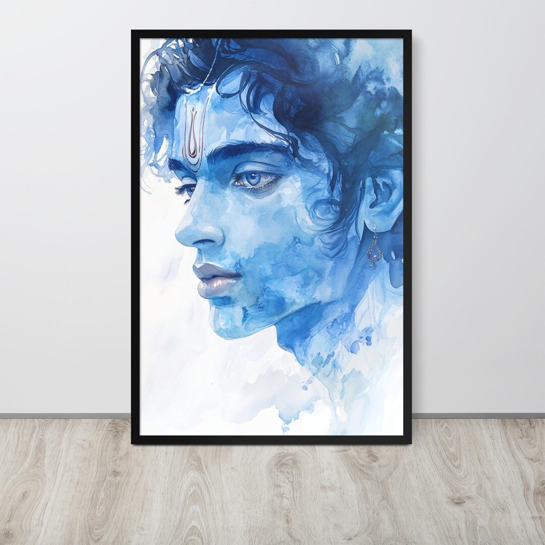 Lord Krishna Picture - Hindu Art Print for Spiritual Gift Giving, Yoga ...