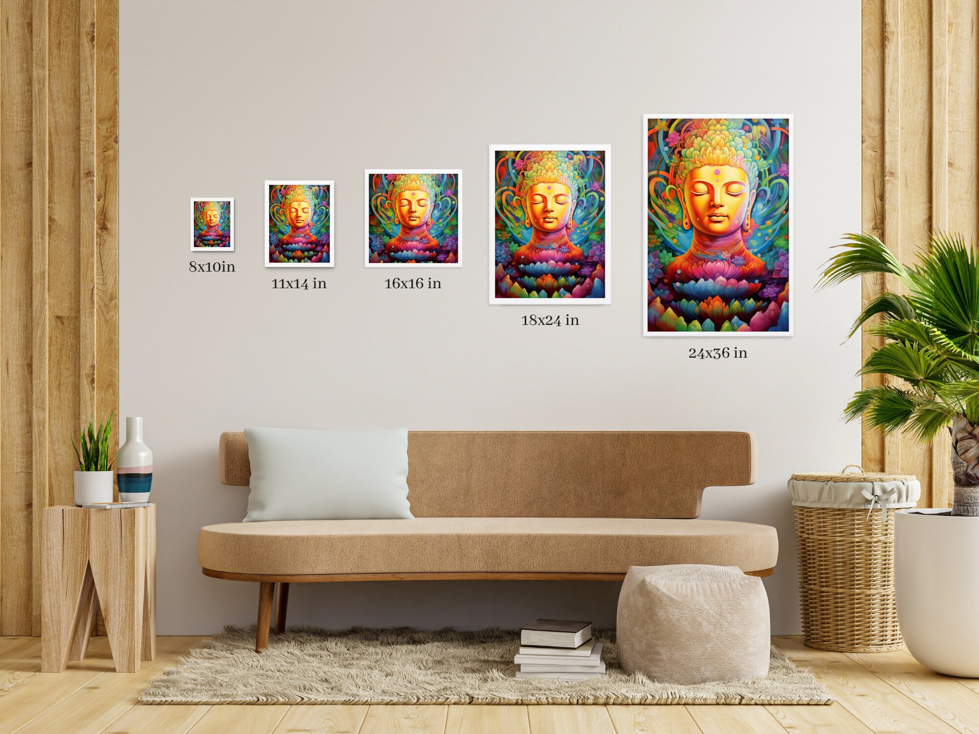 Framed Psychedelic Art Print of Lord Buddha Buddha Painting Hippy ...