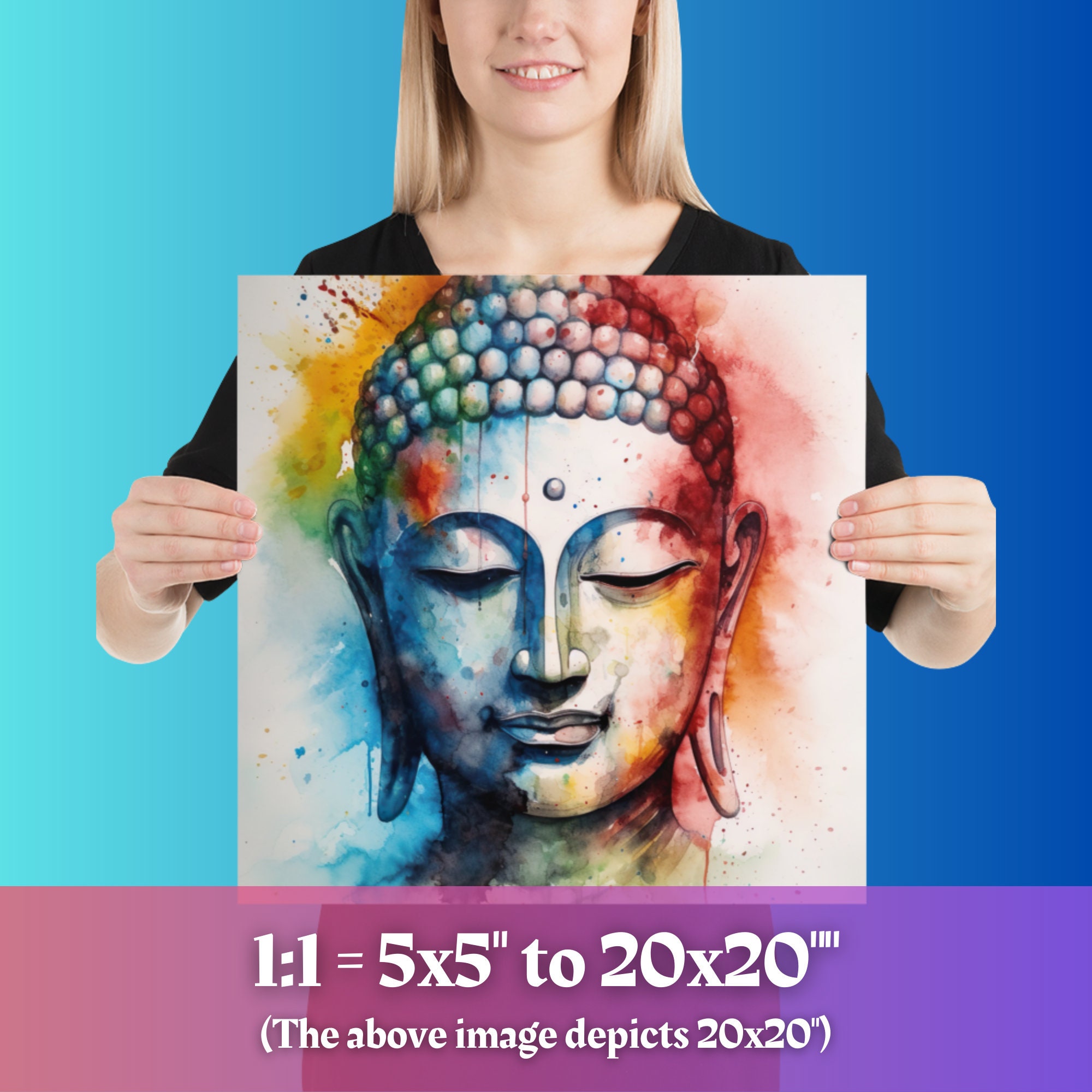Printable Buddha Art in Rainbow Colors Buddha Picture Yoga - Etsy