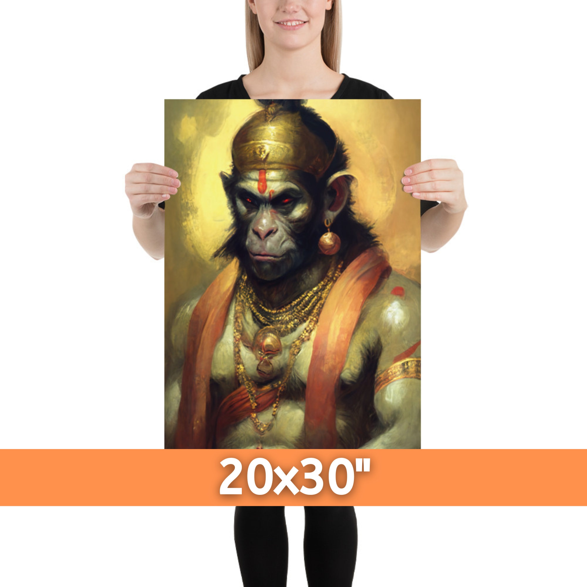 Sri Hanuman Art Print Hanuman Painting Hanuman Poster Spiritual Warrior ...