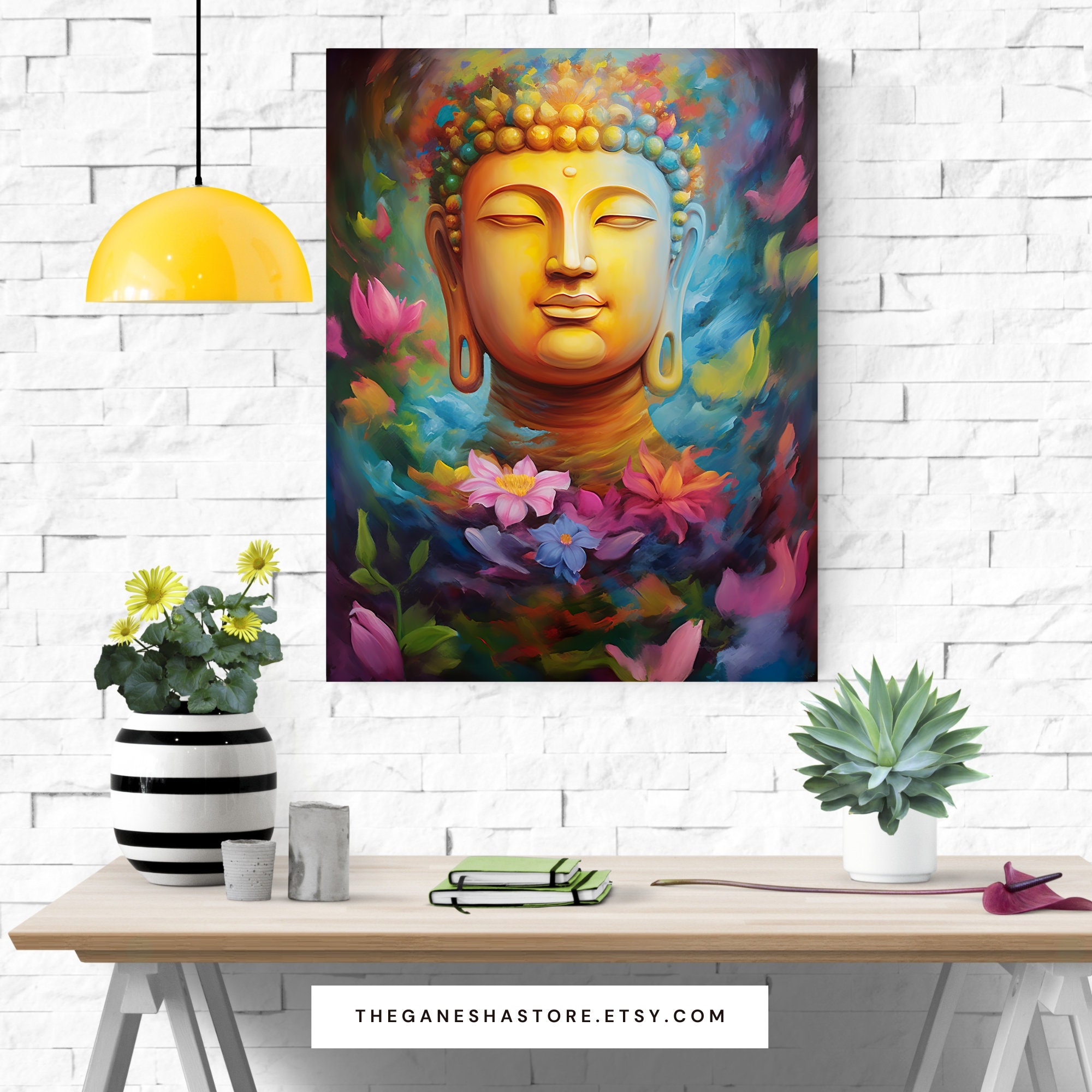 Surreal Printable Buddha Painting | Buddha Picture | Psychedelic Poster ...