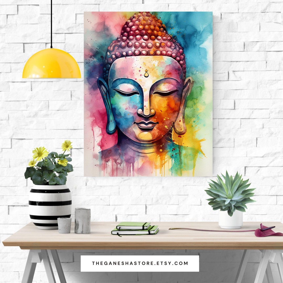 LGBT Buddhist Art Print of the Buddha in Rainbow Colors - Etsy