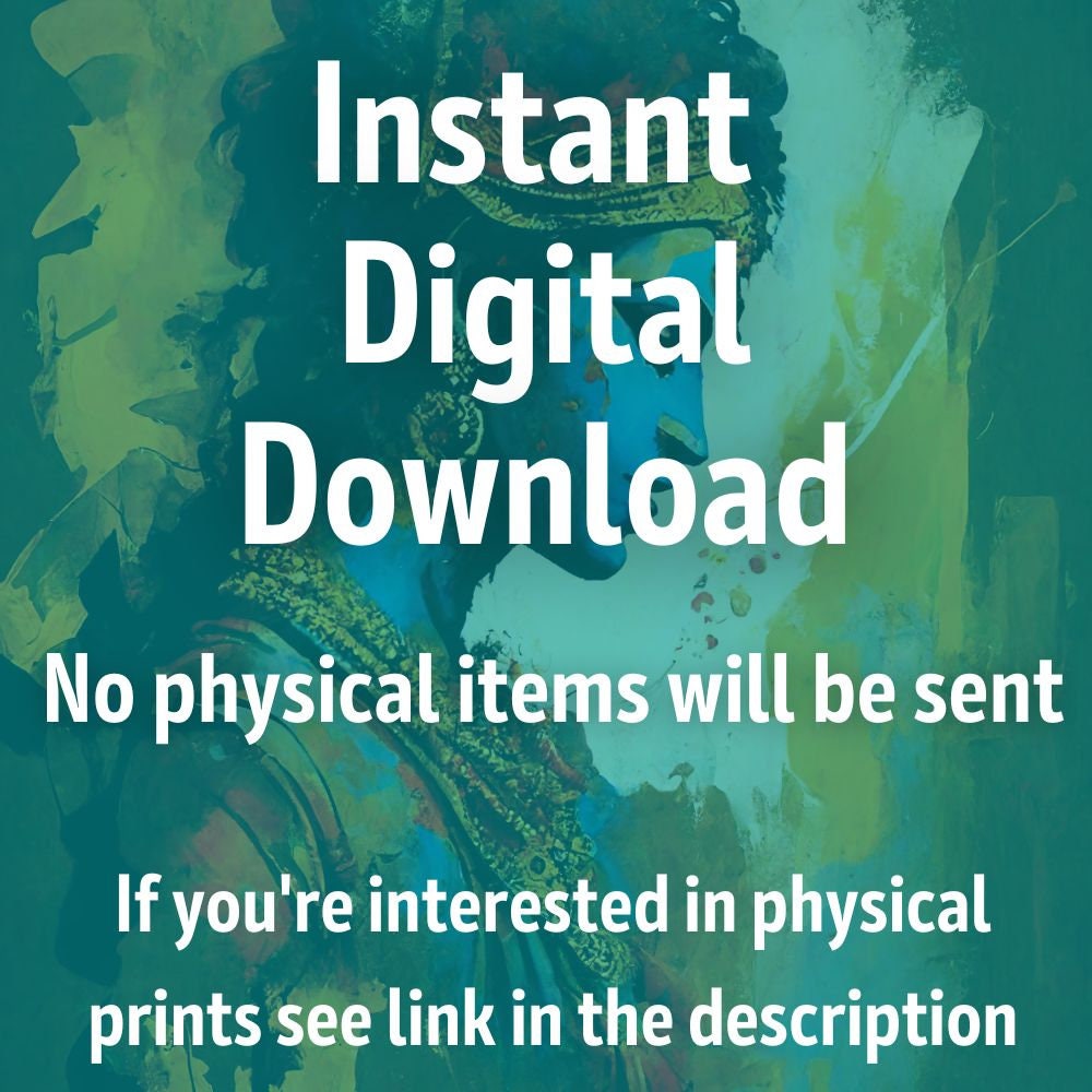 Krishna Digital Hindu Art Krishna Poster Krishna Picture Yoga Prints ...