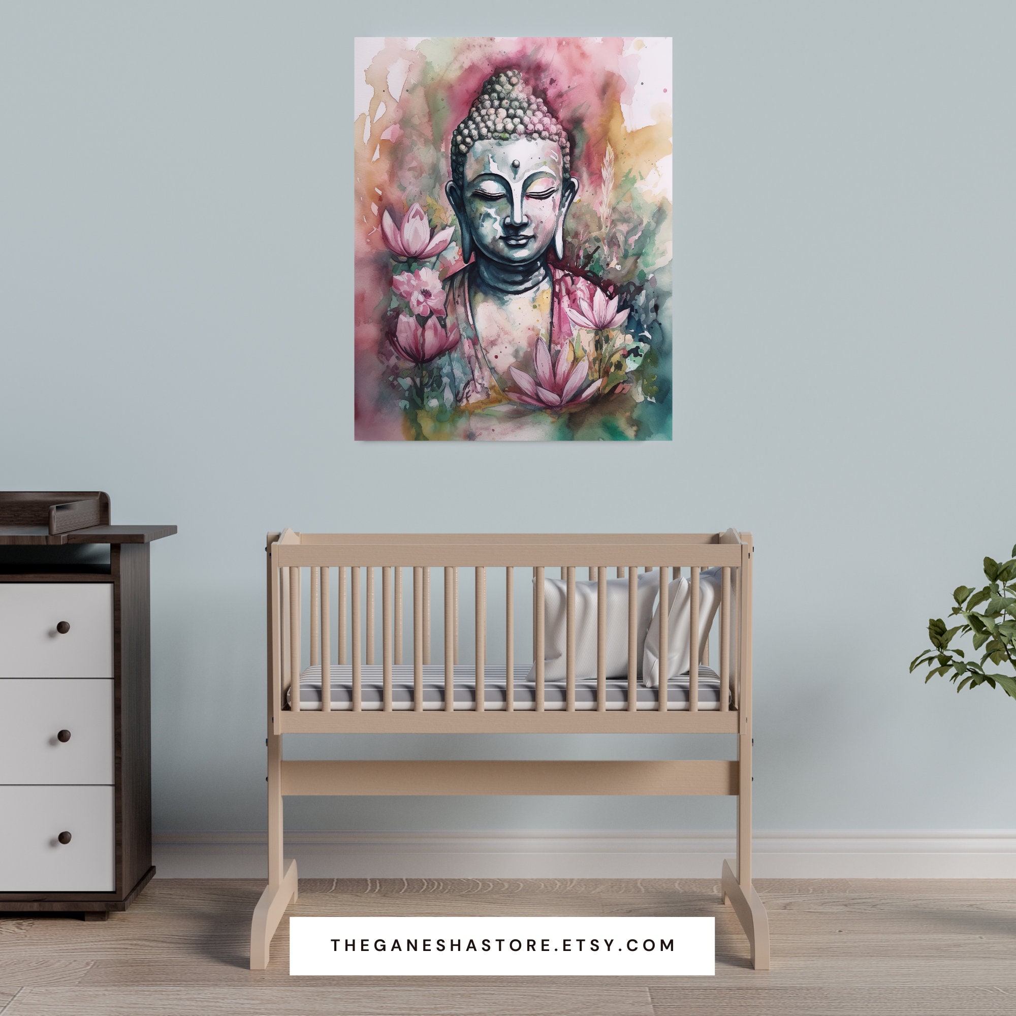 Buddha Art Print Pink Flowers Art Buddha Picture Buddha - Etsy
