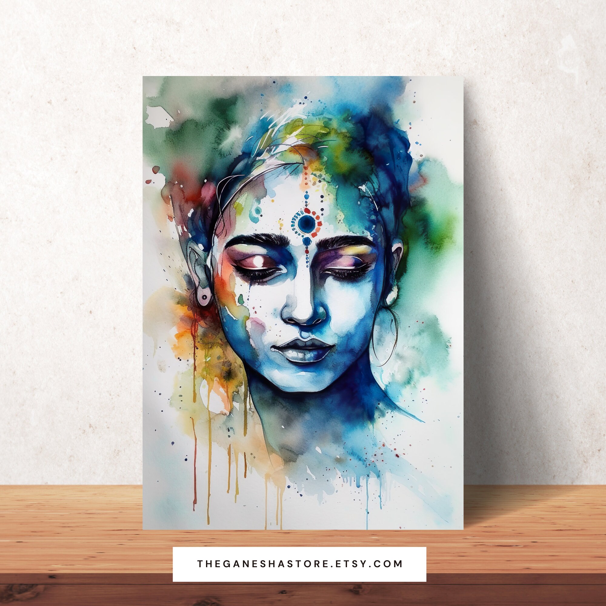 Enchanting Krishna Painting Printable Yoga Art | Krishna Picture ...