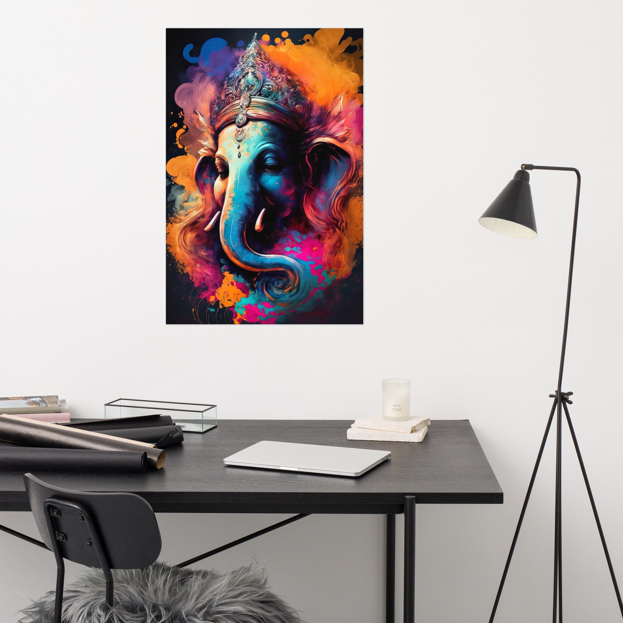 Ganesh Wall Art Yoga Art Ganesha Poster Hindu God Ganapati Ganesha Art ...
