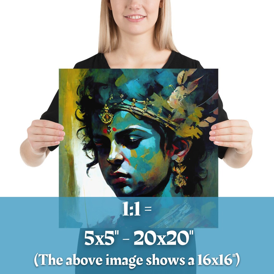 Boy Krishna Art Printable Hare Krishna Picture Young Krishna Painting ...