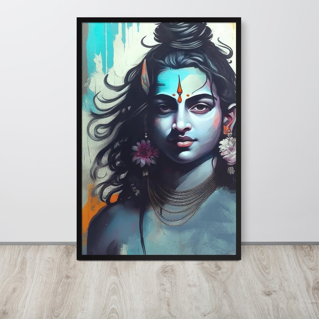 Young Shiva Art Print - Hindu Wall Art for Home Altars, Spiritual Decor ...