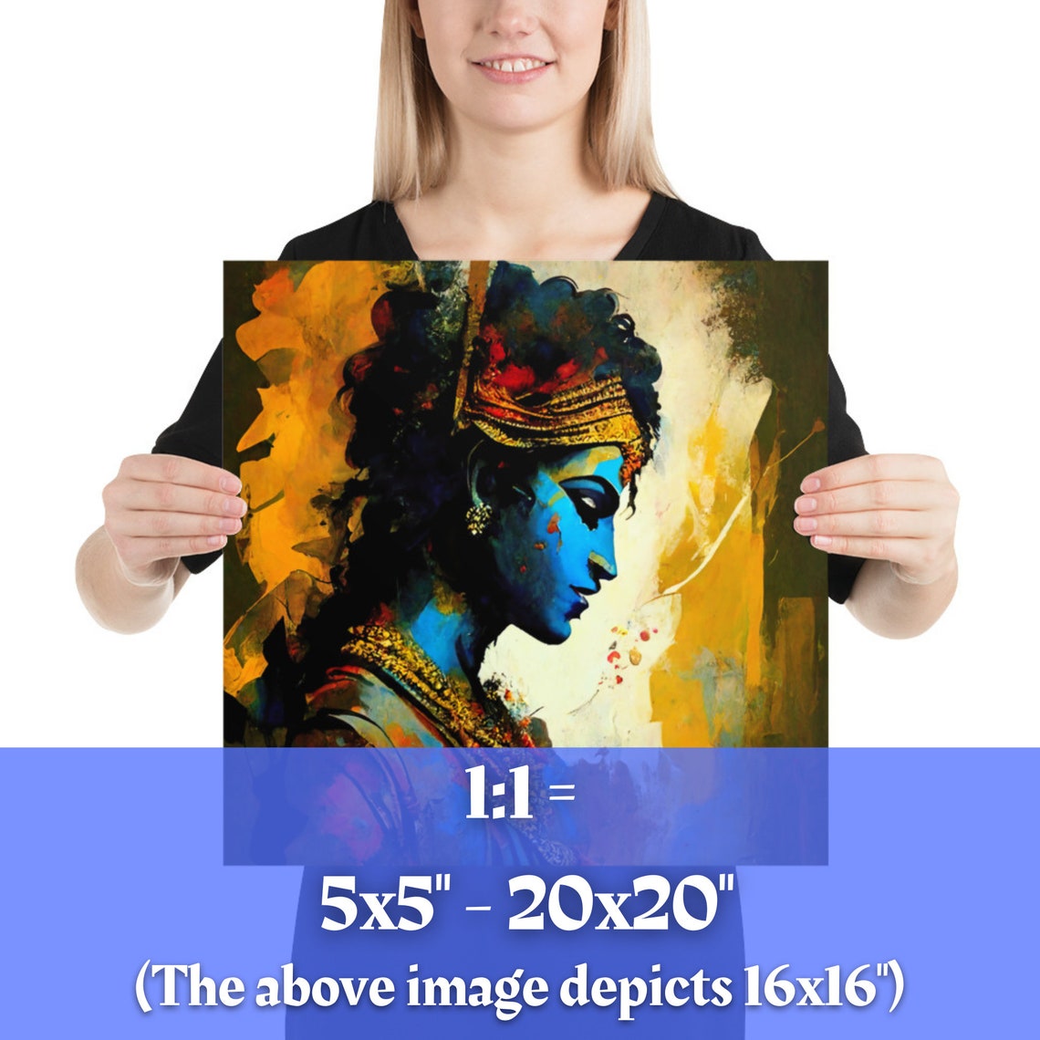 Krishna Digital Hindu Art Krishna Poster Krishna Picture Yoga Prints ...