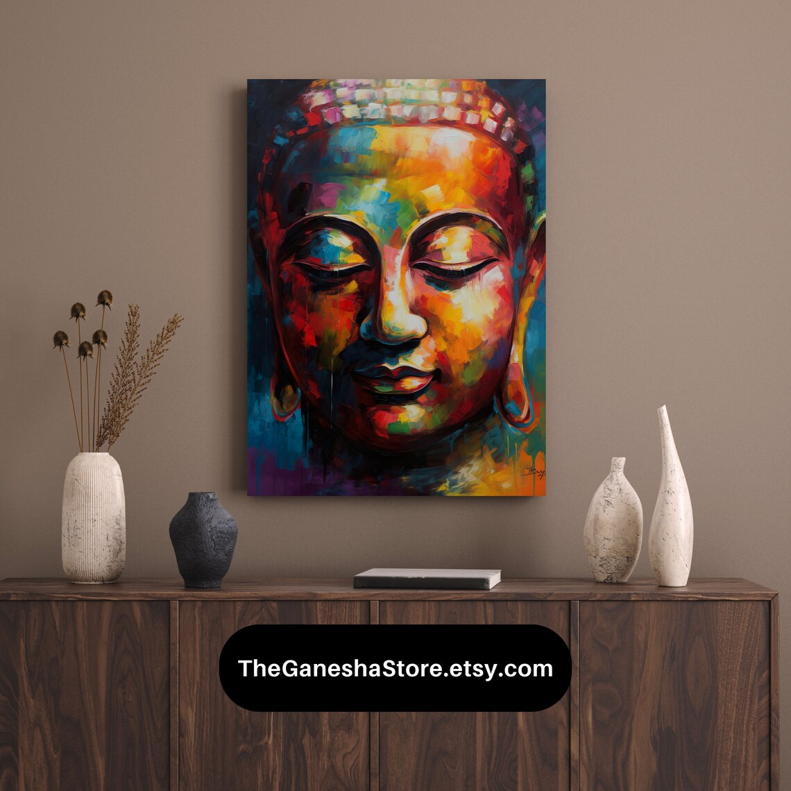 Buddha Spiritual Wall Art Buddha Art Print Rainbow Wall - Etsy