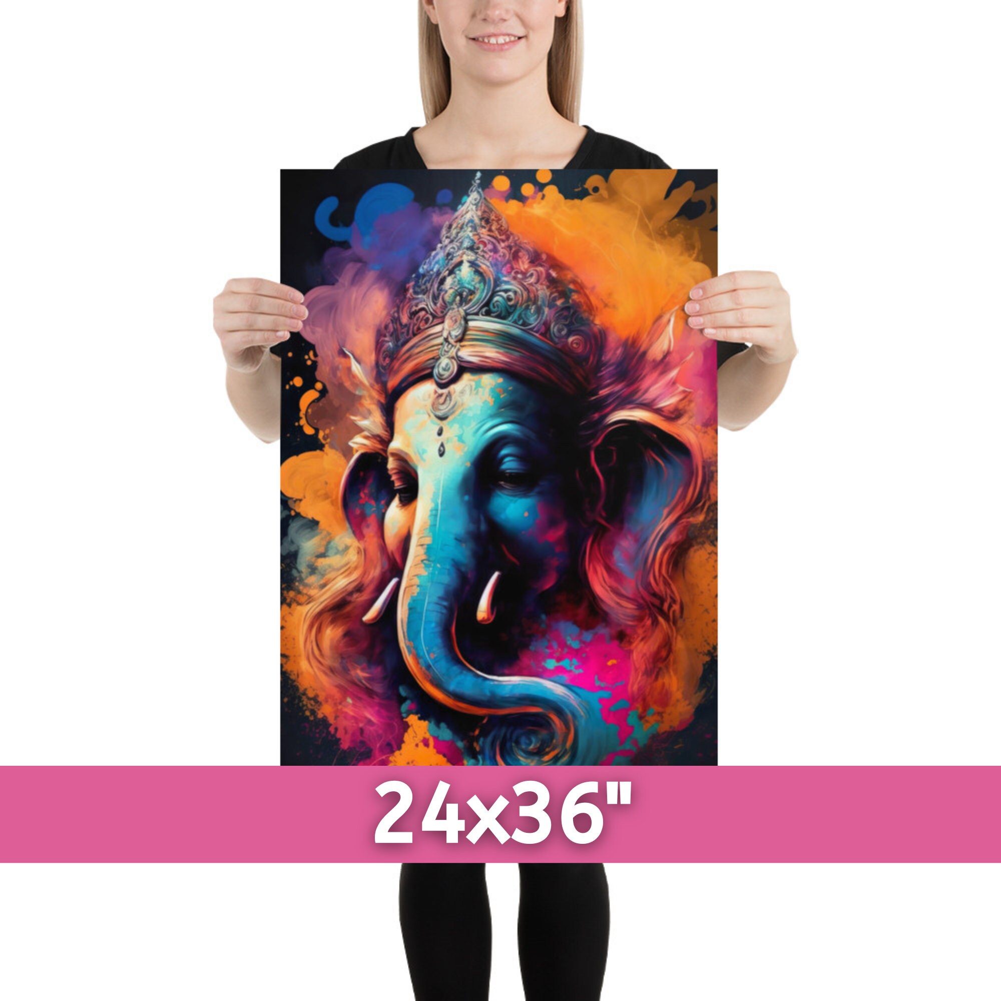Ganesh Wall Art Yoga Art Ganesha Poster Hindu God Ganapati Ganesha Art ...