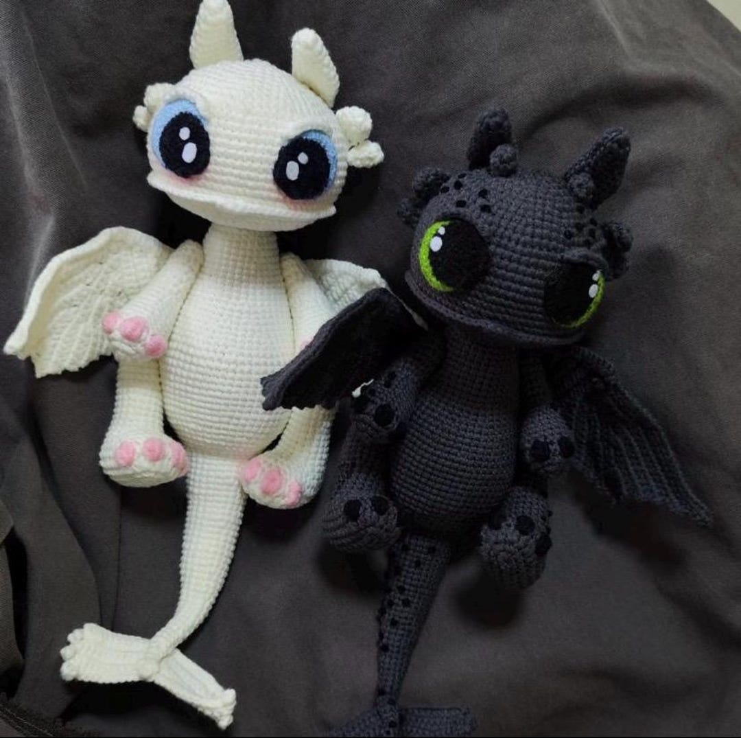 Toothless Dragon Crochet Pattern PDF | Amigurumi Night Fury Dragon ...