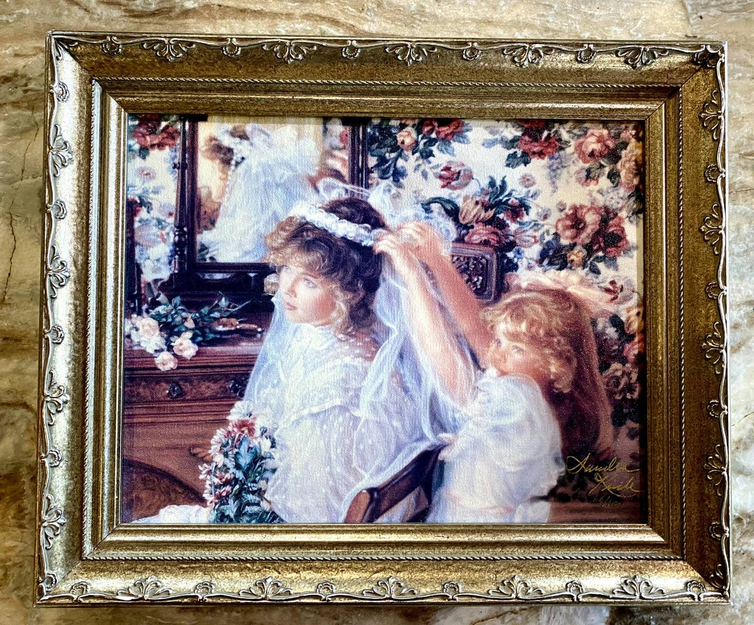 Vintage Sandra Kuck Glicee Canvas Rose Garden Wedding - Etsy